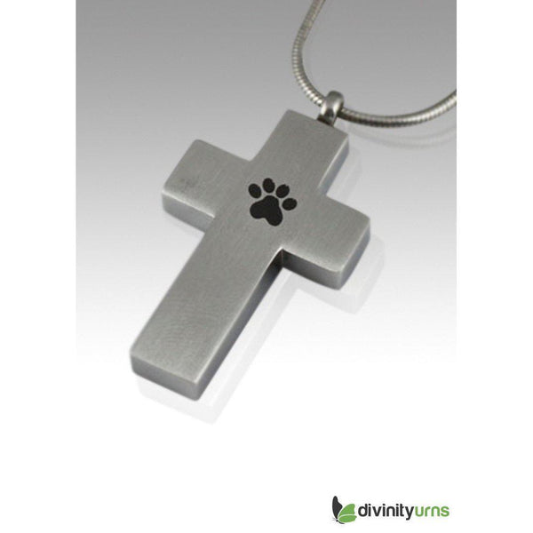 Paw Cross Cremation Keepsake Pendant, , Divinity Urns, paw-cross-crema